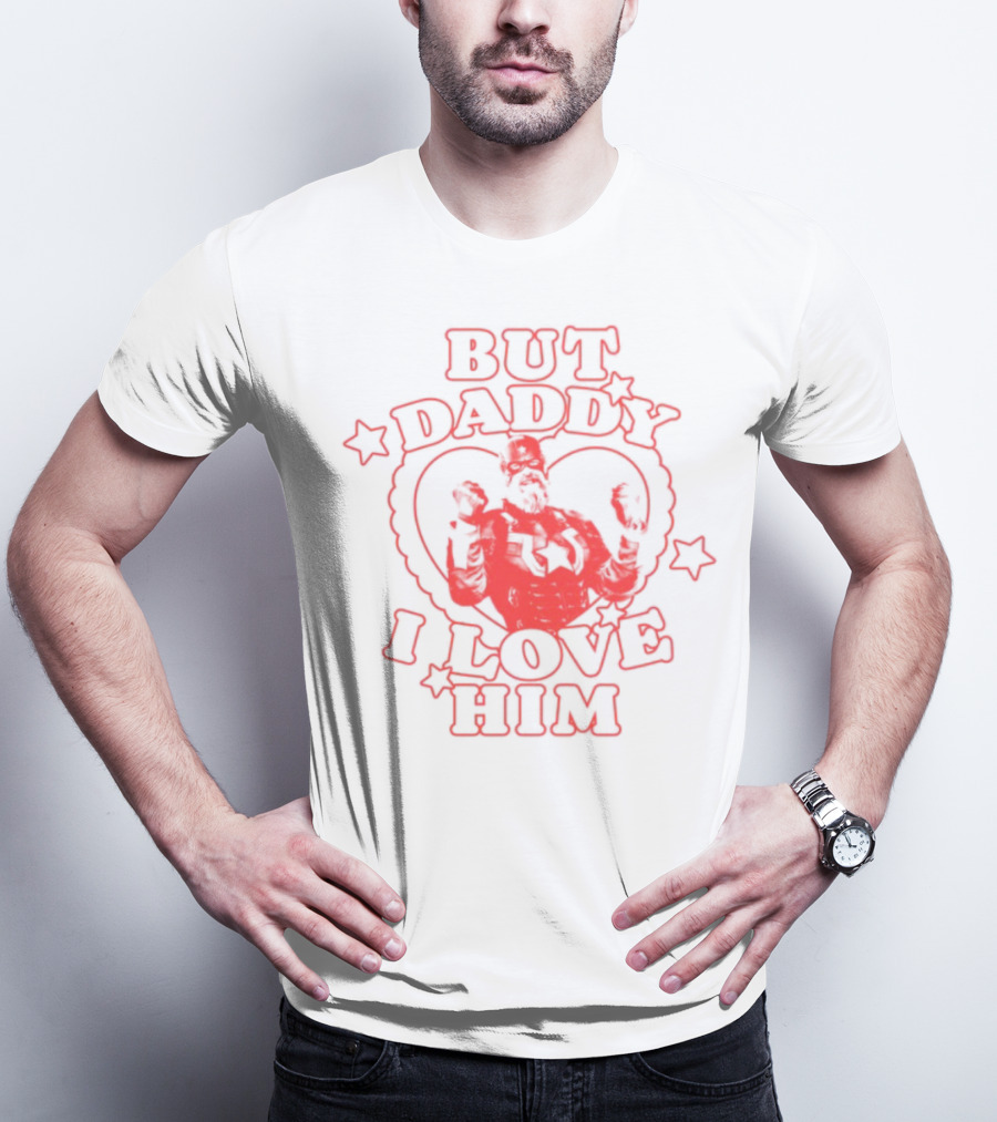 But Daddy I Love Him Red Guardian Heart Stars T-Shirt