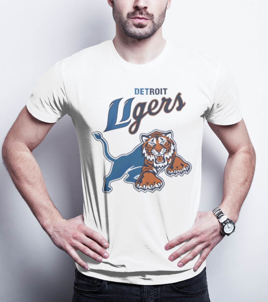 Detroit Store Detroit Ligers Tiger Hybrid Sports Mascot T-Shirt