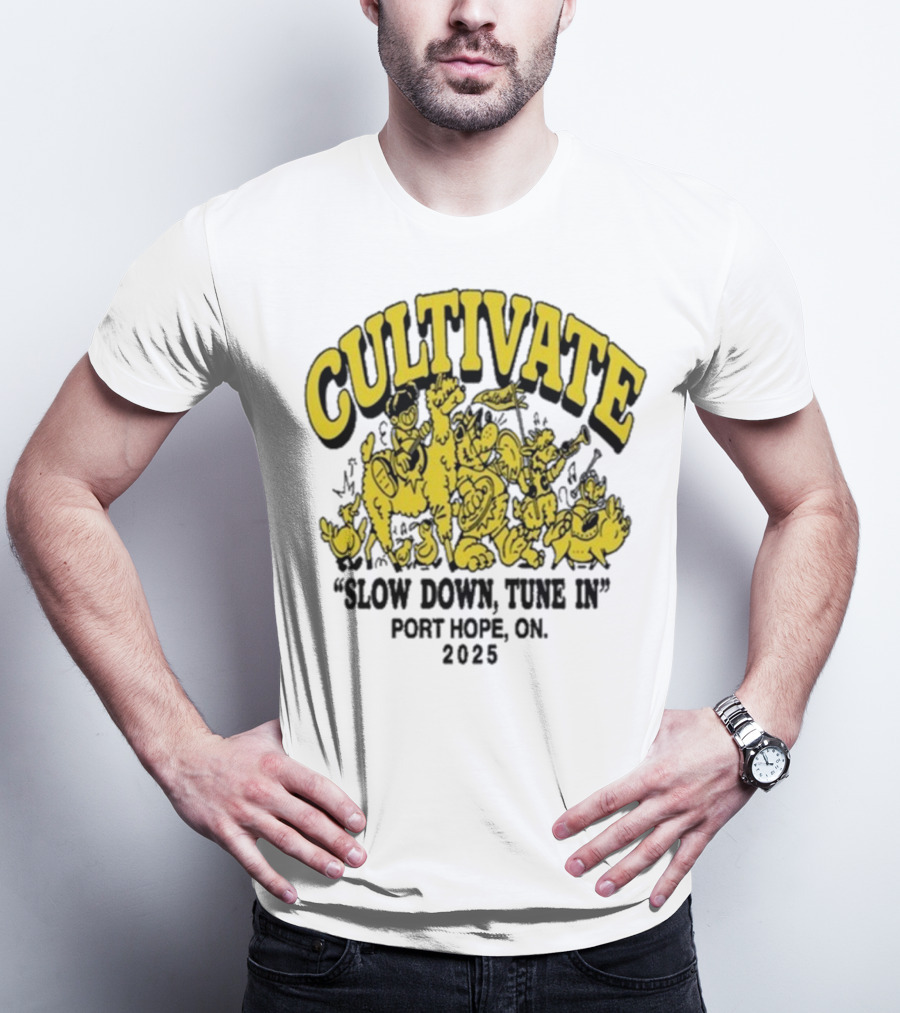 Cultivate Slow Down Tune In Port Hope On 2025 Festival Animals Retro Style T-Shirt