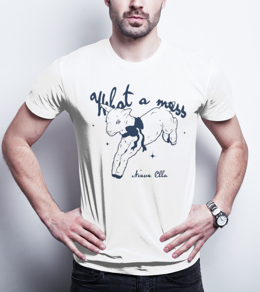What A Mess Nieve Ella Lamb Drawing T-Shirt