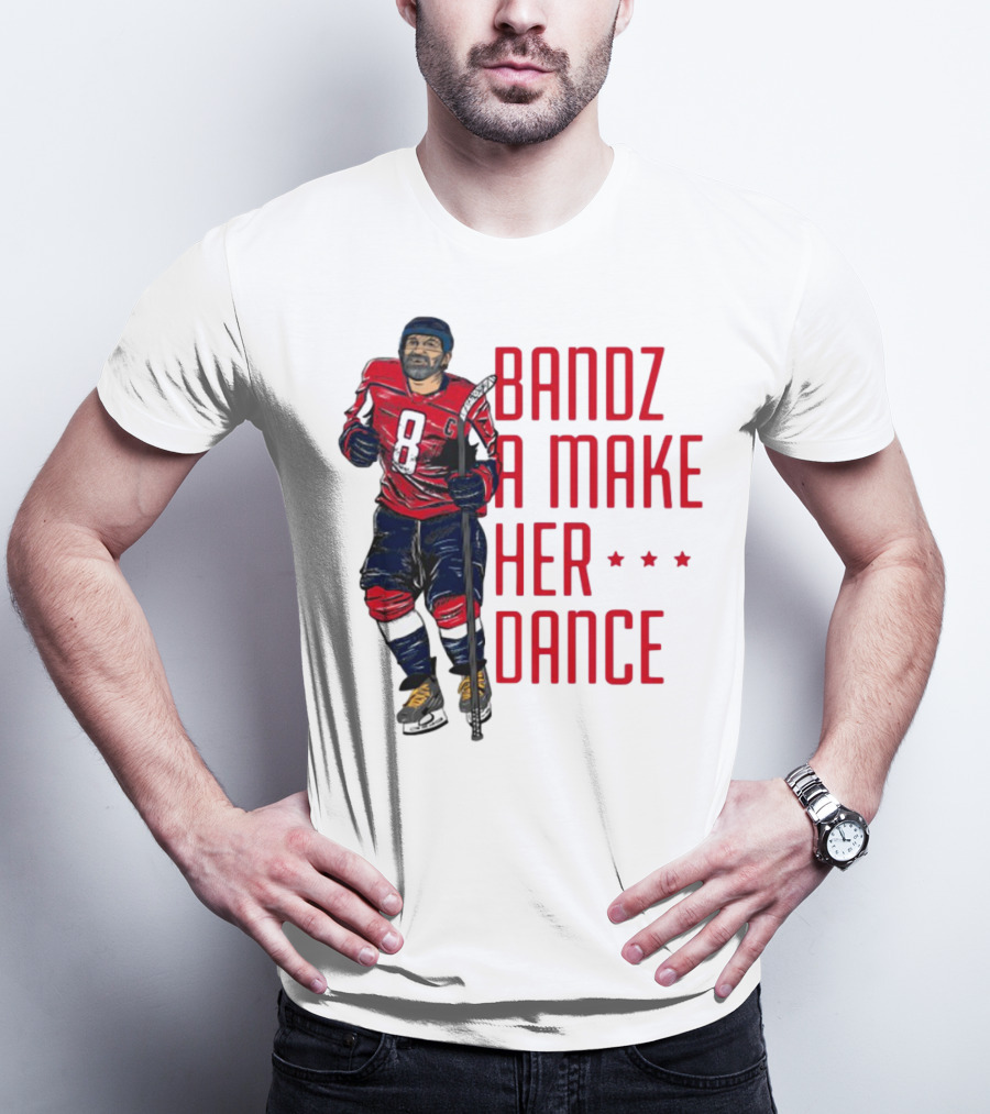 Bandz 8 A Make Her Dance Hockey Player Red Uniform T-Shirt