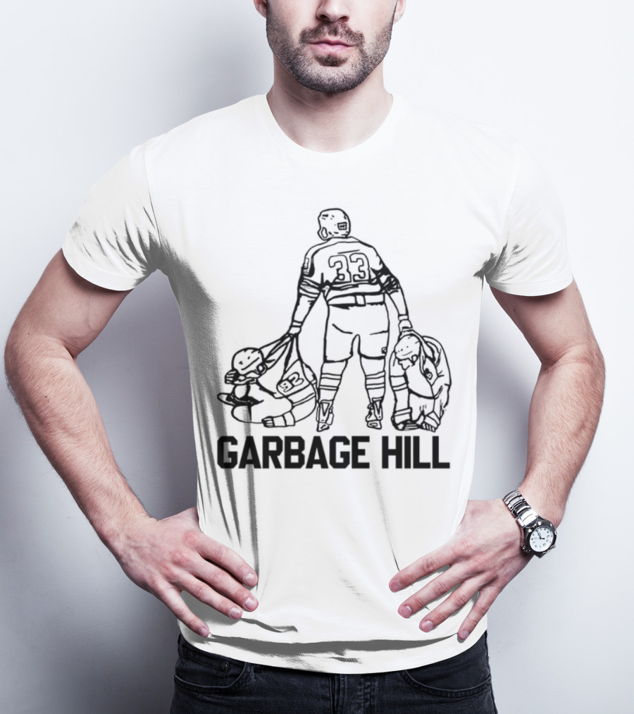 Garbage Hill Hockey Player With Stick And Bag T-Shirt