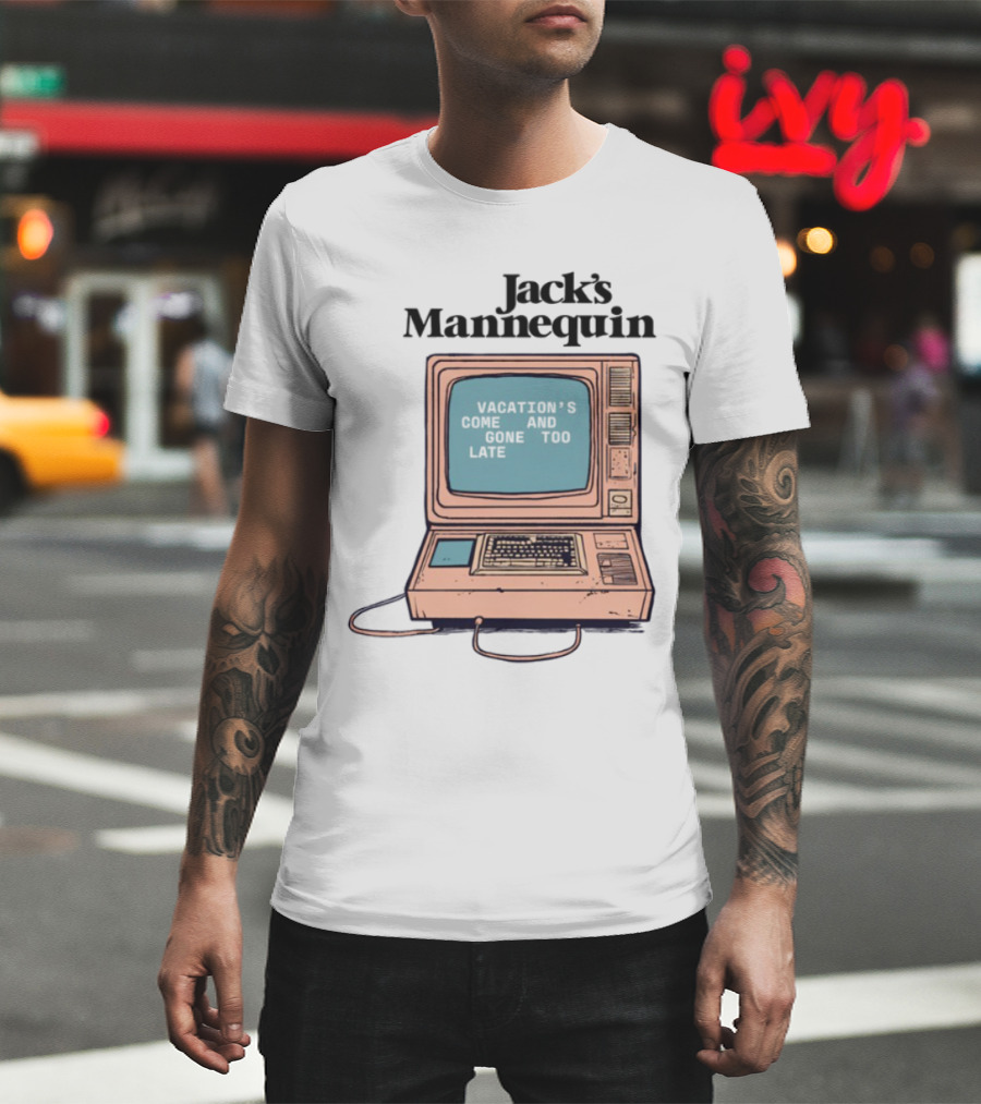 Jack's Mannequin Vacation Retro Computer Aesthetic T-Shirt