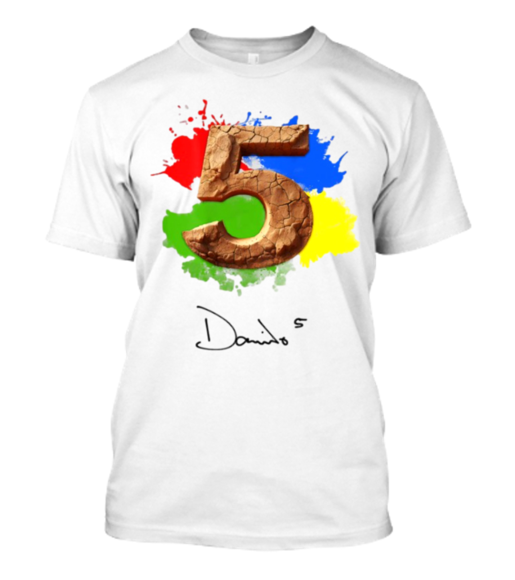 Davido 5Ive Cracked Textured Color Splash T-Shirt