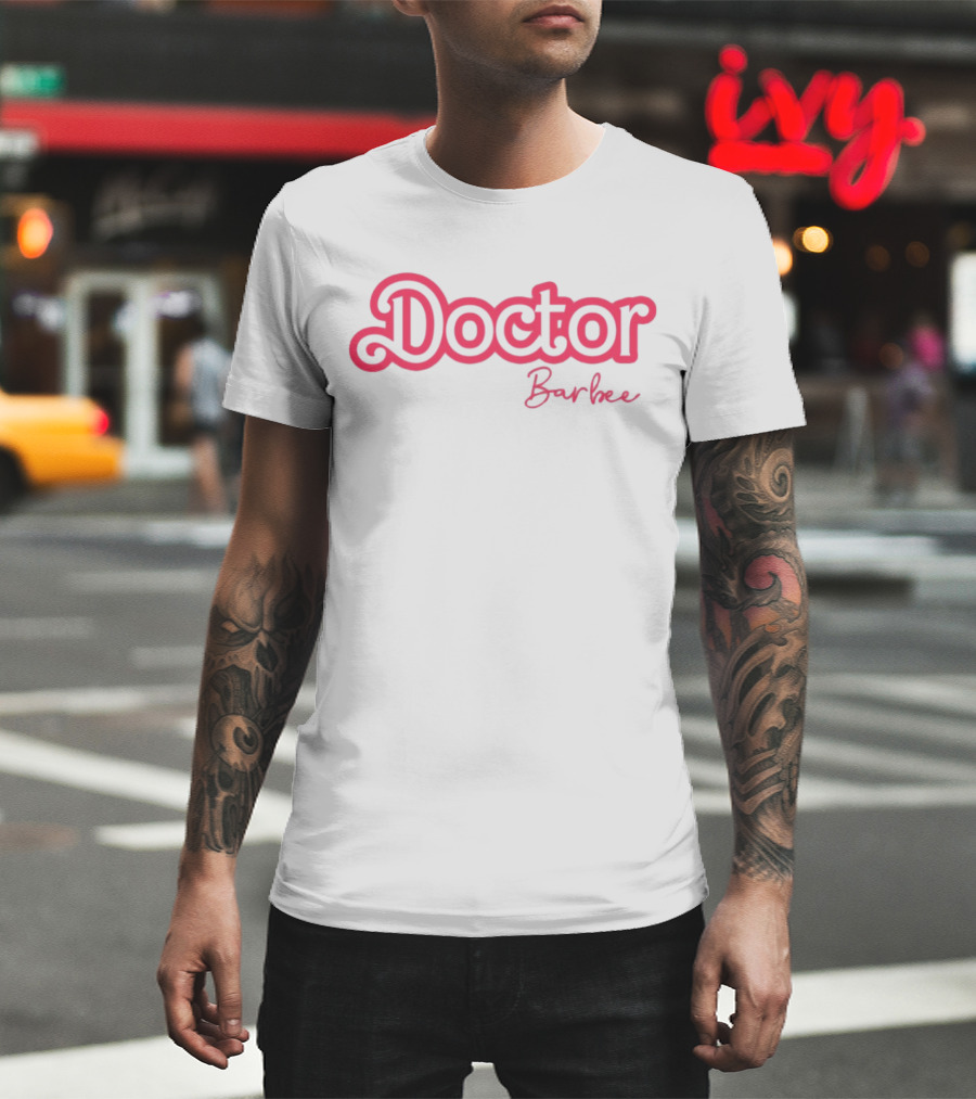 Doctor Barbee Retro Style Pink Font T-Shirt