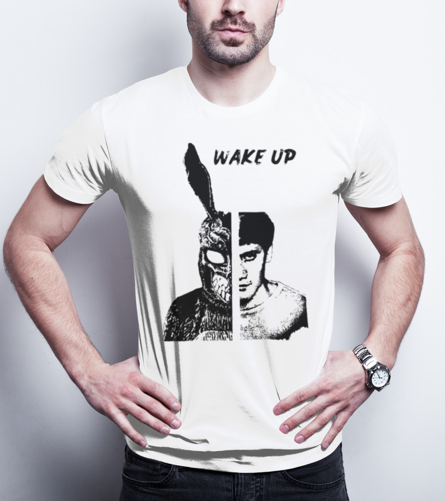 Donnie Darko Wake Up Split Face Frank And Donnie Portrait T-Shirt