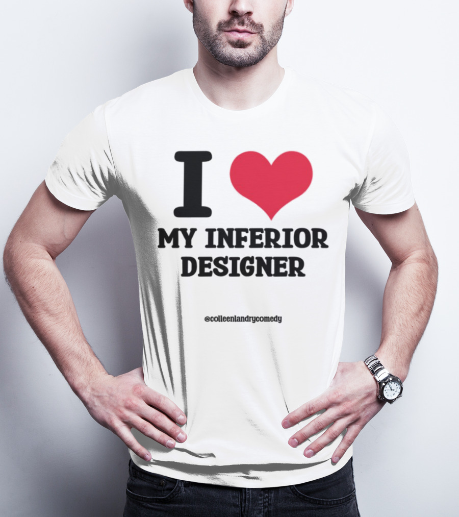 I Love My Inferior Designer Red Heart Graphic T-Shirt