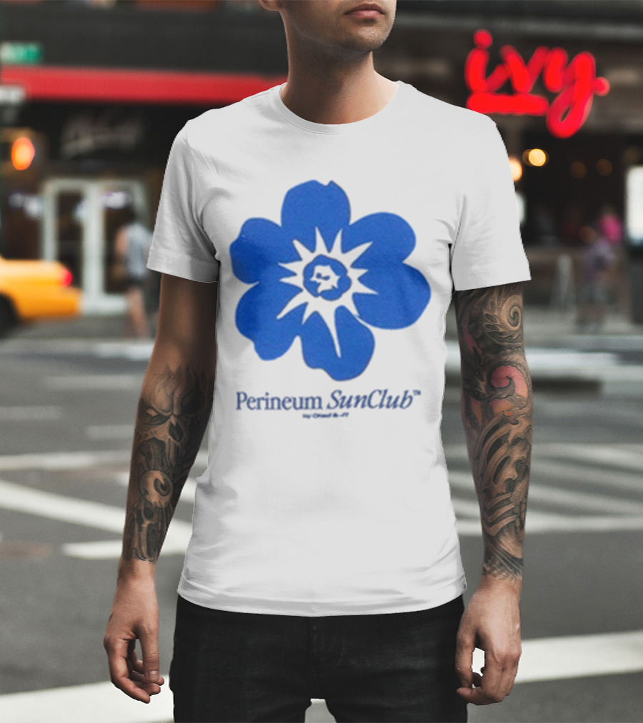 Chad And JT Perineum SunClub Bumflower Blue Blossom T-Shirt