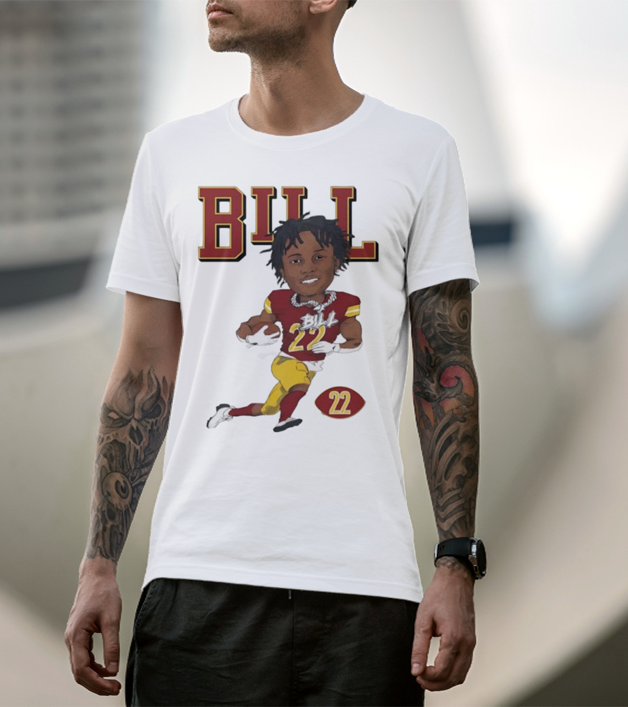 Jacory Bill Croskey Merritt Number 22 Football Player Illustration T-Shirt