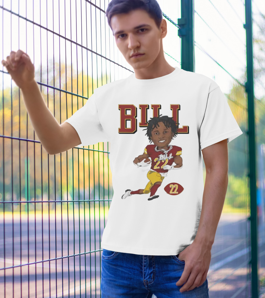 Jacory Bill Croskey Merritt Number 22 Football Player Illustration T-Shirt