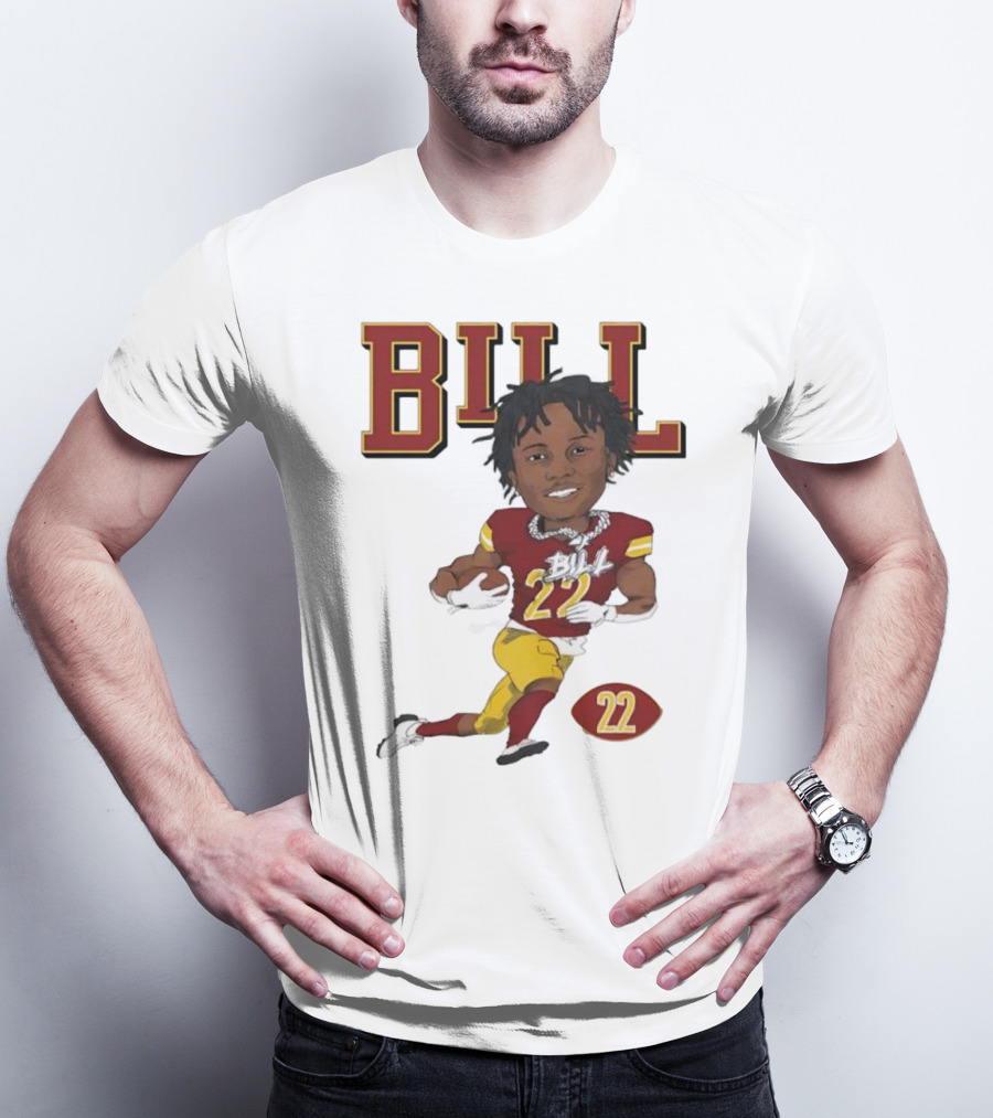Jacory Bill Croskey Merritt Number 22 Football Player Illustration T-Shirt
