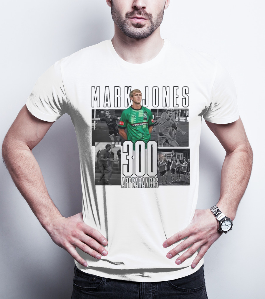Mark Jones 300 Appearances Northwich FC Green Jersey Football Tribute T-Shirt