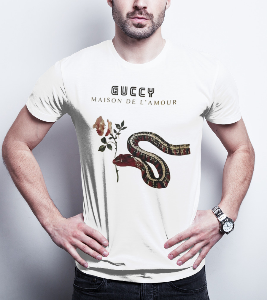 Guccy Maison De L’amour Snake And Rose T-Shirt