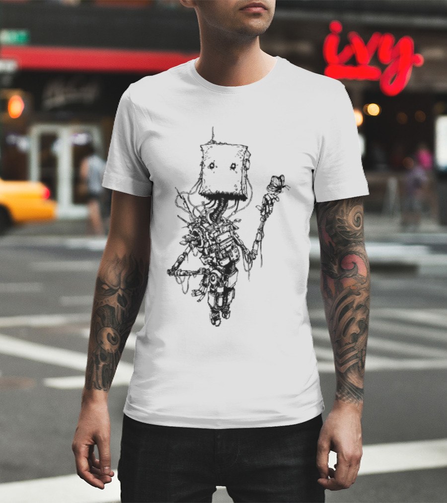 Butterfly Bot Robo Nature Fusion T-Shirt