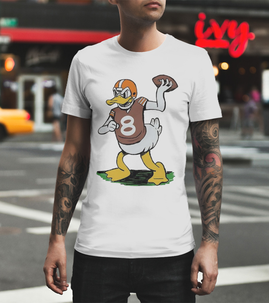 Duck Quarterback Number 8 Cleveland Browns Dillon Gabriel T-Shirt