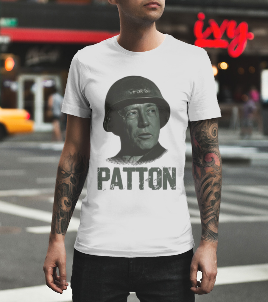 Fightbackpodcast General Patton Image With Patton Text T-Shirt