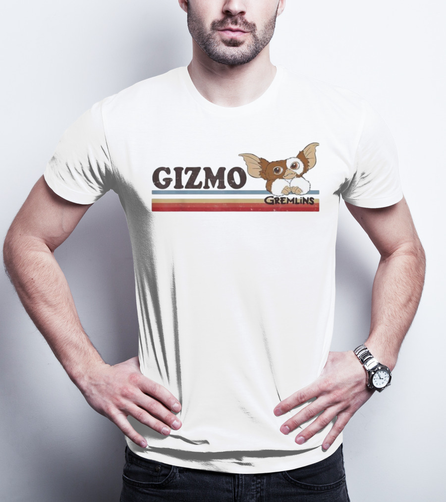 Gizmo Gremlins Vintage Stripes Retro Rainbow Style T-Shirt