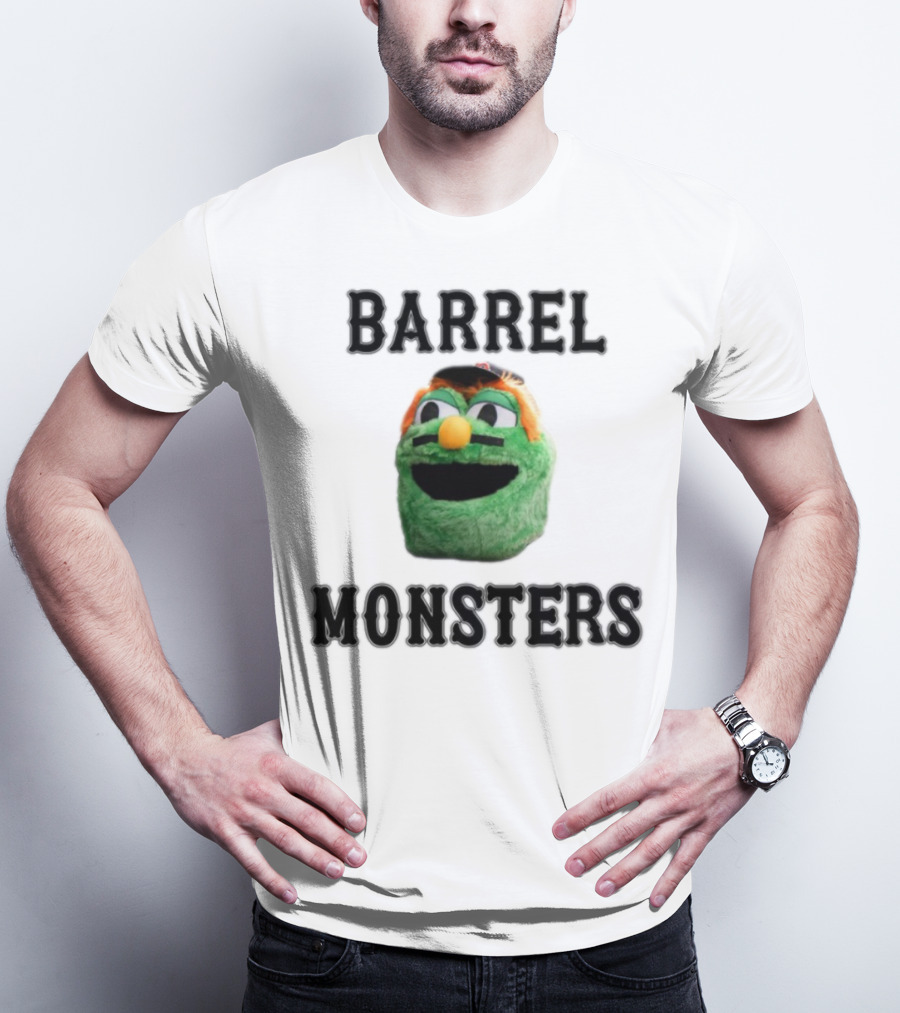 Barrel Monsters Wally Green Fur Mustache Baseball Hat T-Shirt