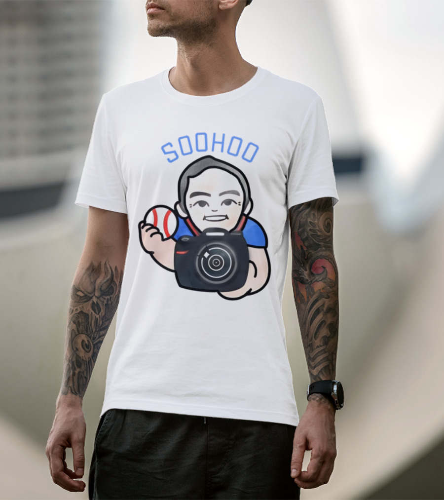 Soohoo Baseball Photographer Character Holding Camera And Ball T-Shirt