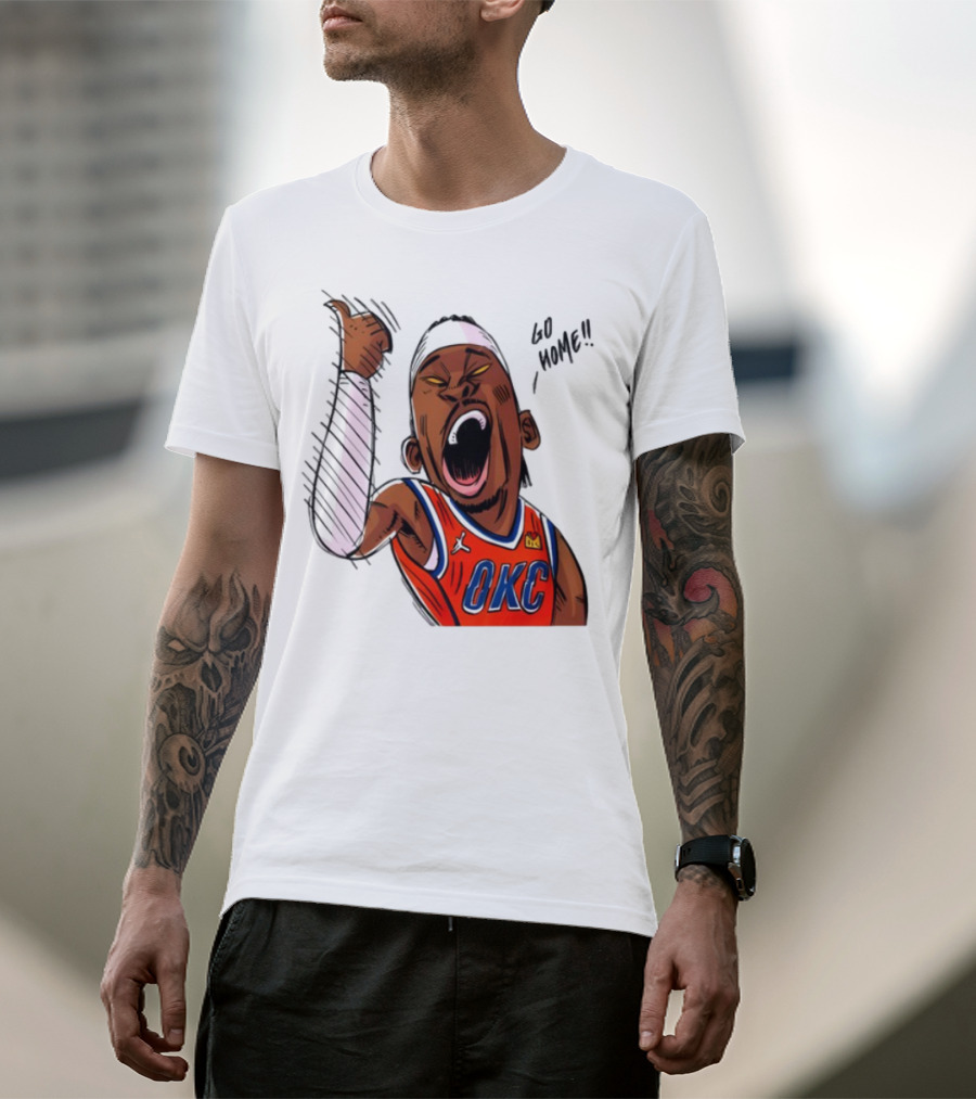 Oklahoma City Thunder Basketball OKC Go Home Cartoon Player T-Shirt
