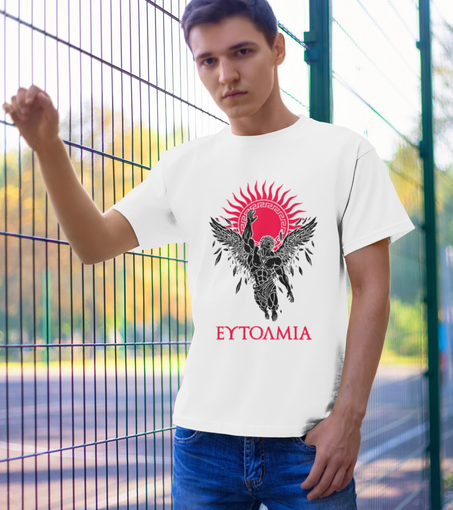 Ευτολμια Angel Silhouette With Rising Red Sun T-Shirt