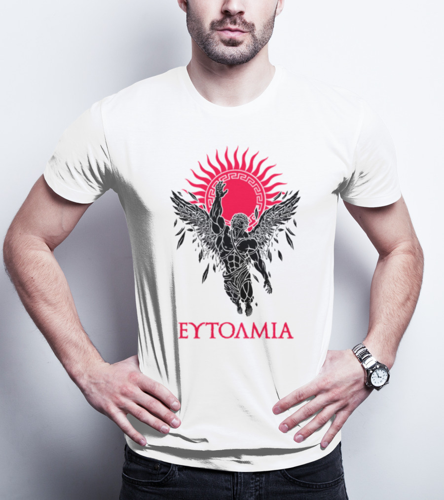 Ευτολμια Angel Silhouette With Rising Red Sun T-Shirt