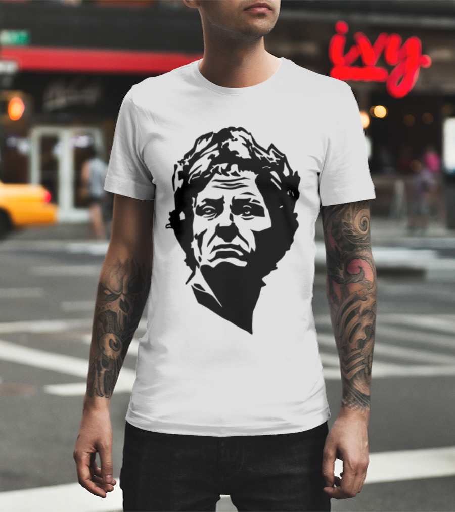 Daily Roman Updates Julius Caesar Line Art Sketch T-Shirt