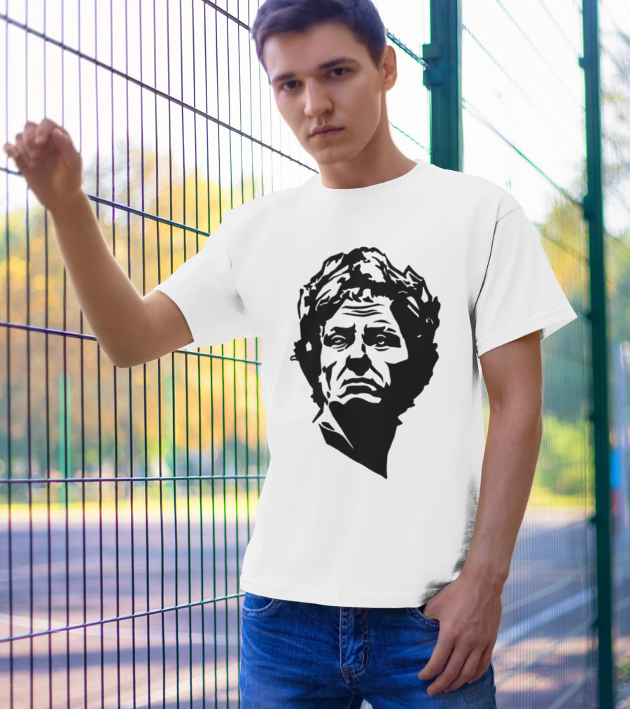 Daily Roman Updates Julius Caesar Line Art Sketch T-Shirt