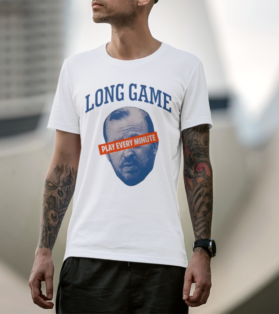 Long Game Play Every Minute Face Print T-Shirt