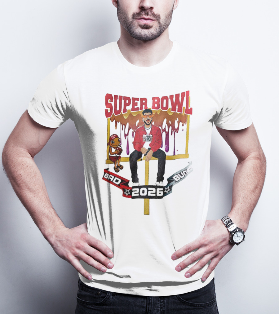 Bad Bunny Super Bowl LX 2026 Cartoon Puerto Rico Benito Bowl T-Shirt