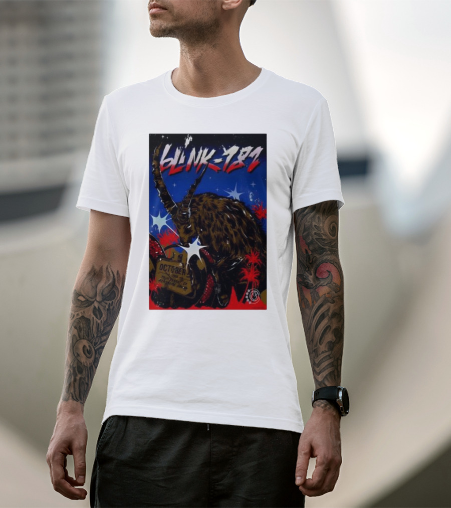 Blink 182 October 5 2025 Palm Desert Goat Starry Night T-Shirt