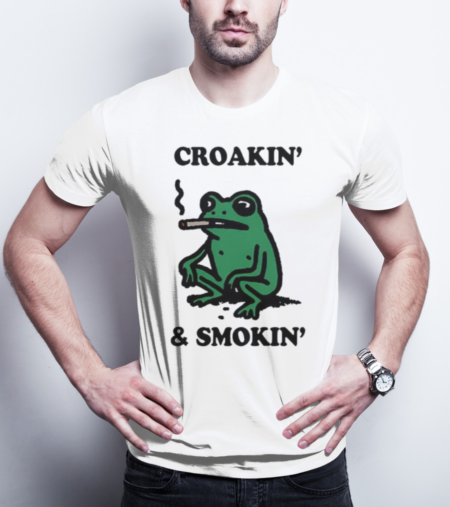Croakin' And Smokin' Frog With Cigarette T-Shirt