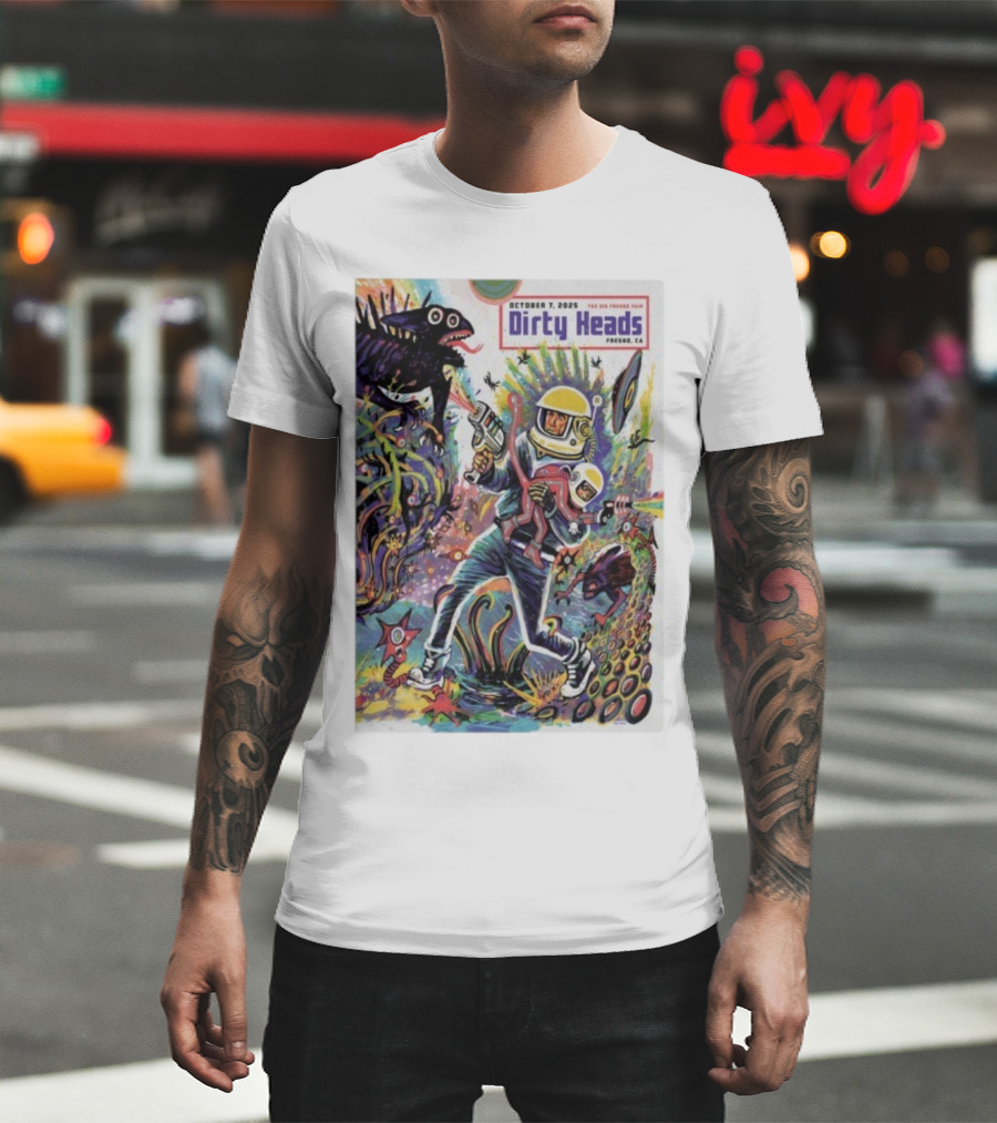 Dirty Heads October 7 2025 The Big Fresno Fair CA Retro Sci-Fi Adventure Alien Theme T-Shirt