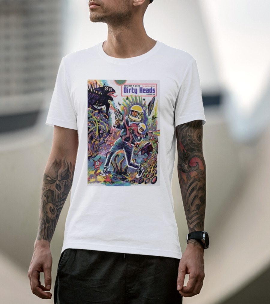Dirty Heads October 7 2025 The Big Fresno Fair CA Retro Sci-Fi Adventure Alien Theme T-Shirt