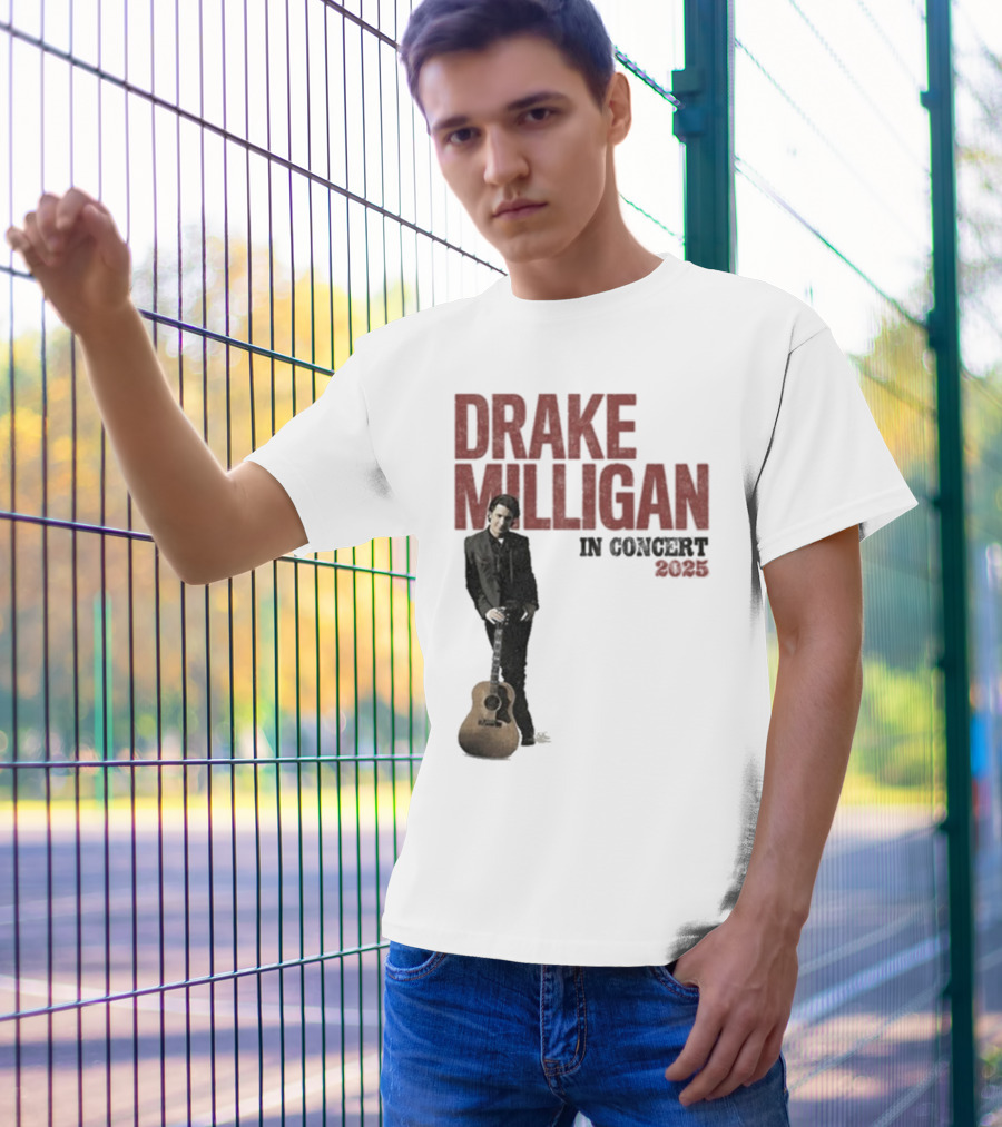 Drake Milligan Live On Stage 2025 Concert Tour T-Shirt