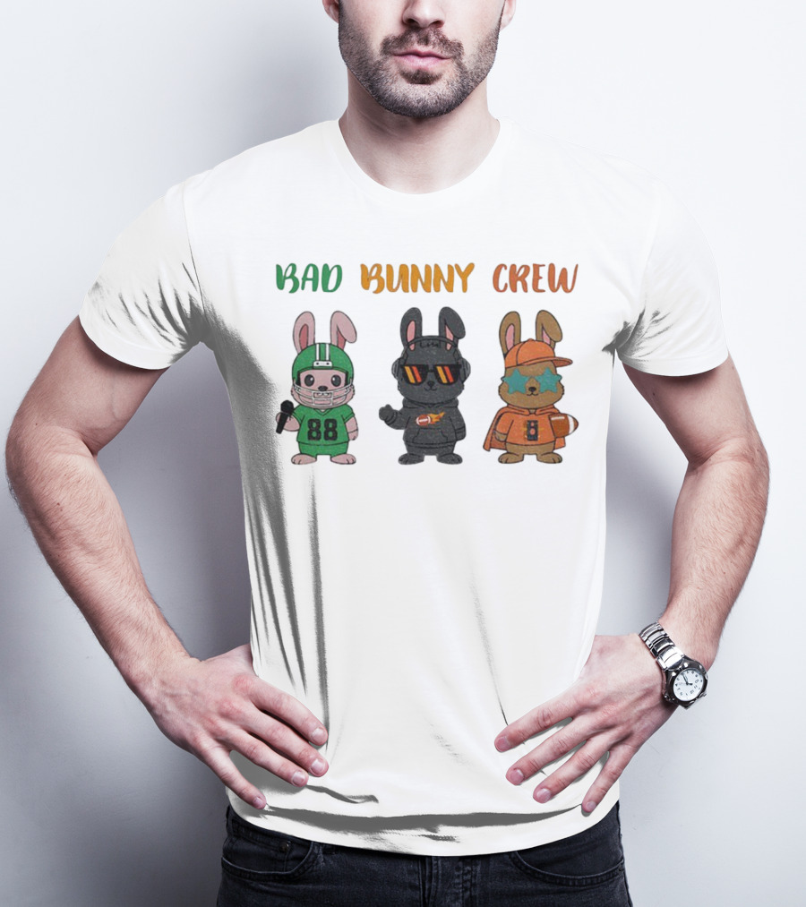 Bad Bunny Crew Football Game Day Naughty Theme T-Shirt
