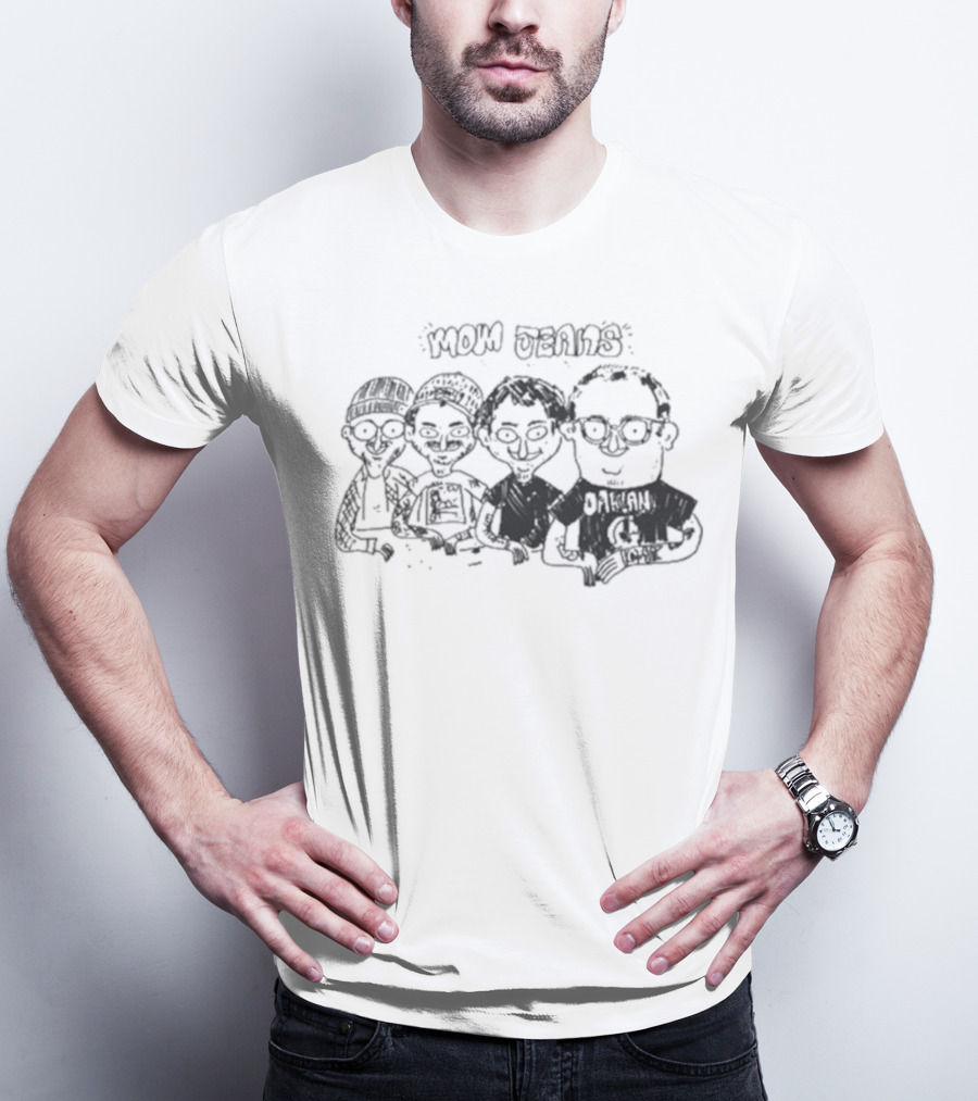 Mom Jeans Band Cartoon Drawing T-Shirt