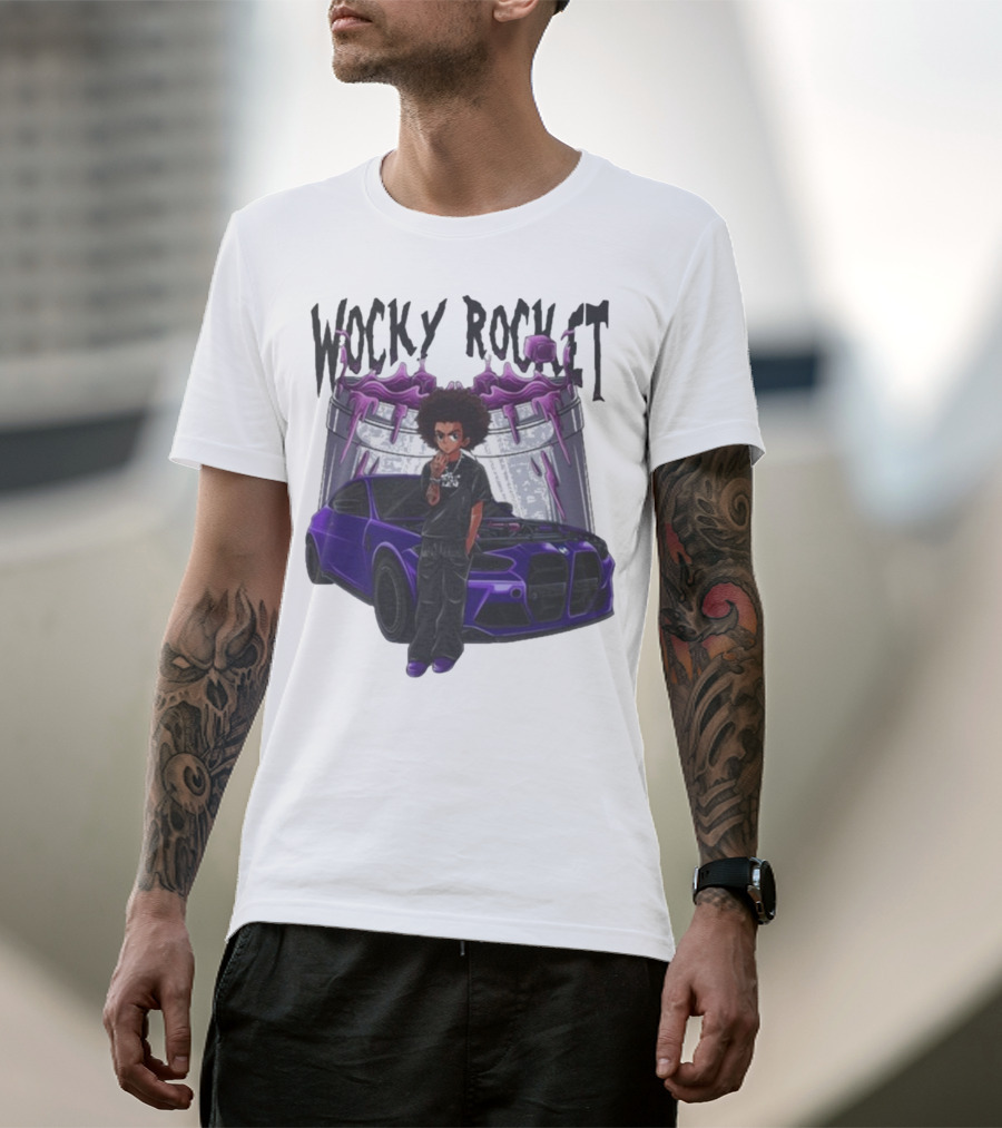 Wocky Rocket SRT Halloween Purple Car Character T-Shirt