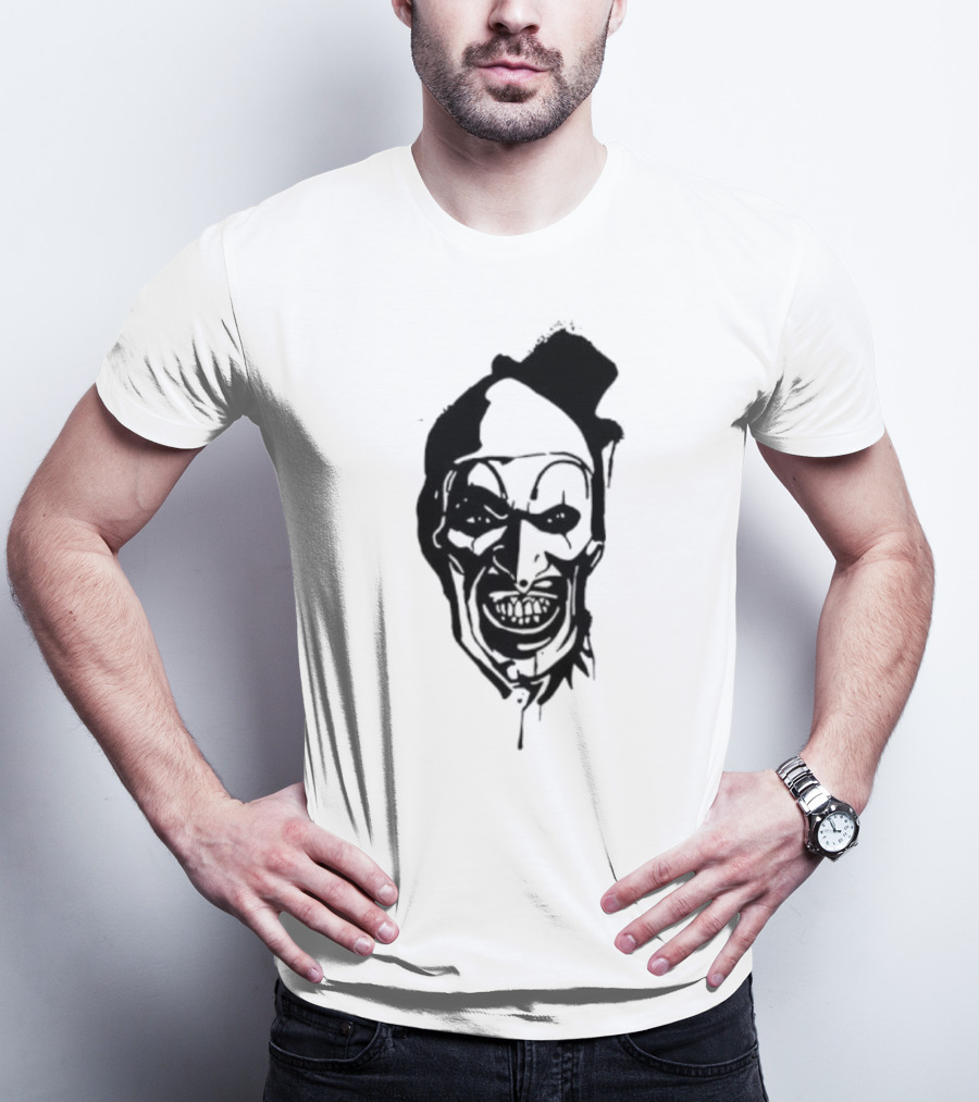Art The Clown Terrifier Horror Character Face Illustration T-Shirt