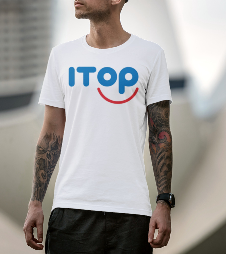 ITOP Smile Red And Blue Text T-Shirt