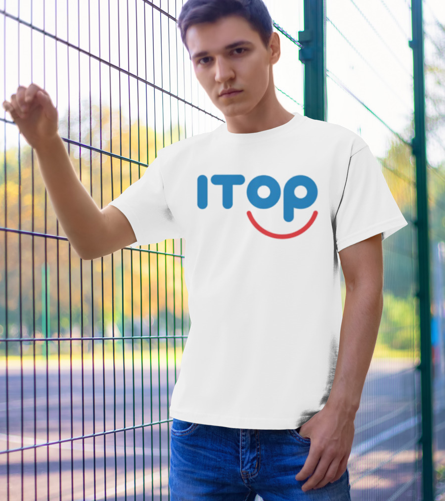 ITOP Smile Red And Blue Text T-Shirt
