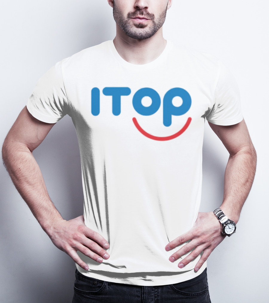 ITOP Smile Red And Blue Text T-Shirt