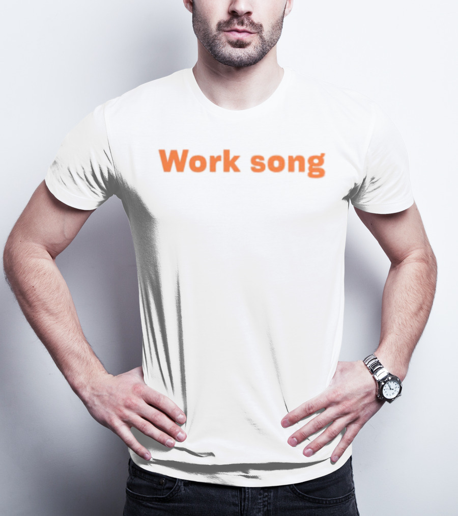 Lecks Work Song Retro Orange Text T-Shirt