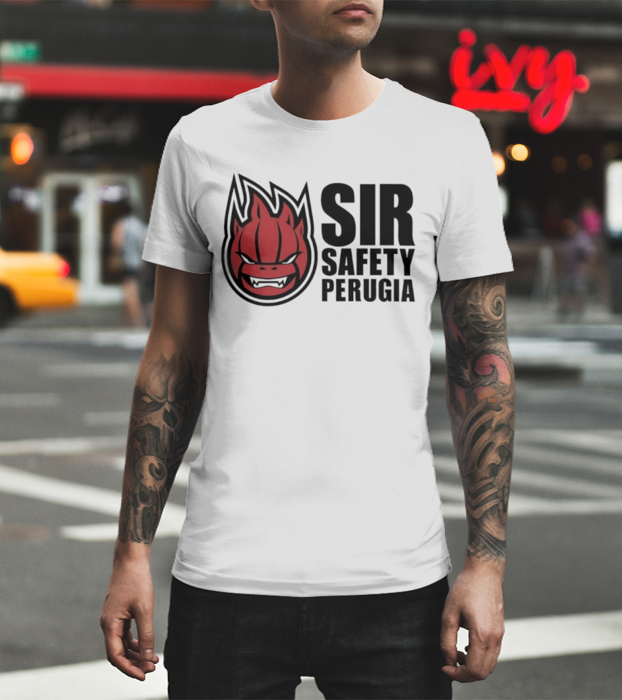 Sir Safety Perugia Volleyball Team Iconic Red Mascot T-Shirt