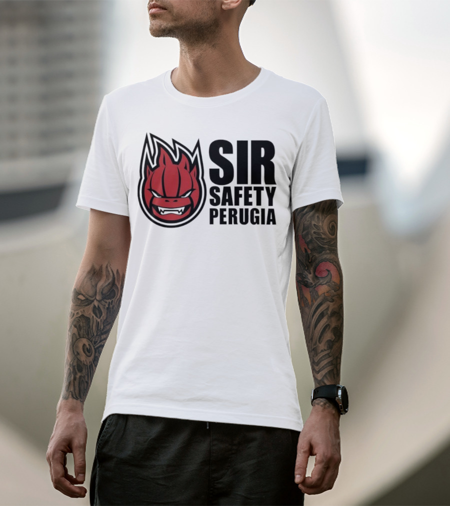 Sir Safety Perugia Volleyball Team Iconic Red Mascot T-Shirt