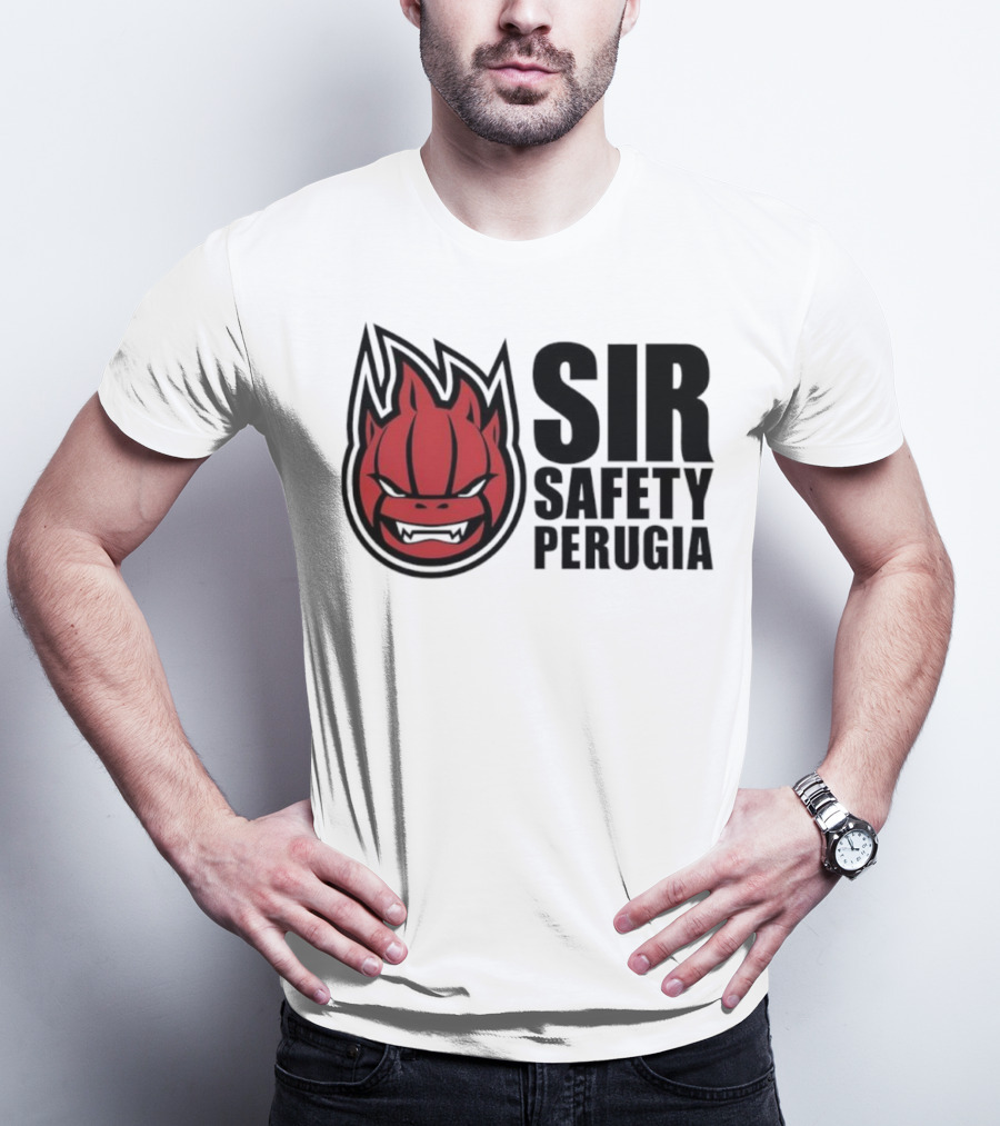 Sir Safety Perugia Volleyball Team Iconic Red Mascot T-Shirt