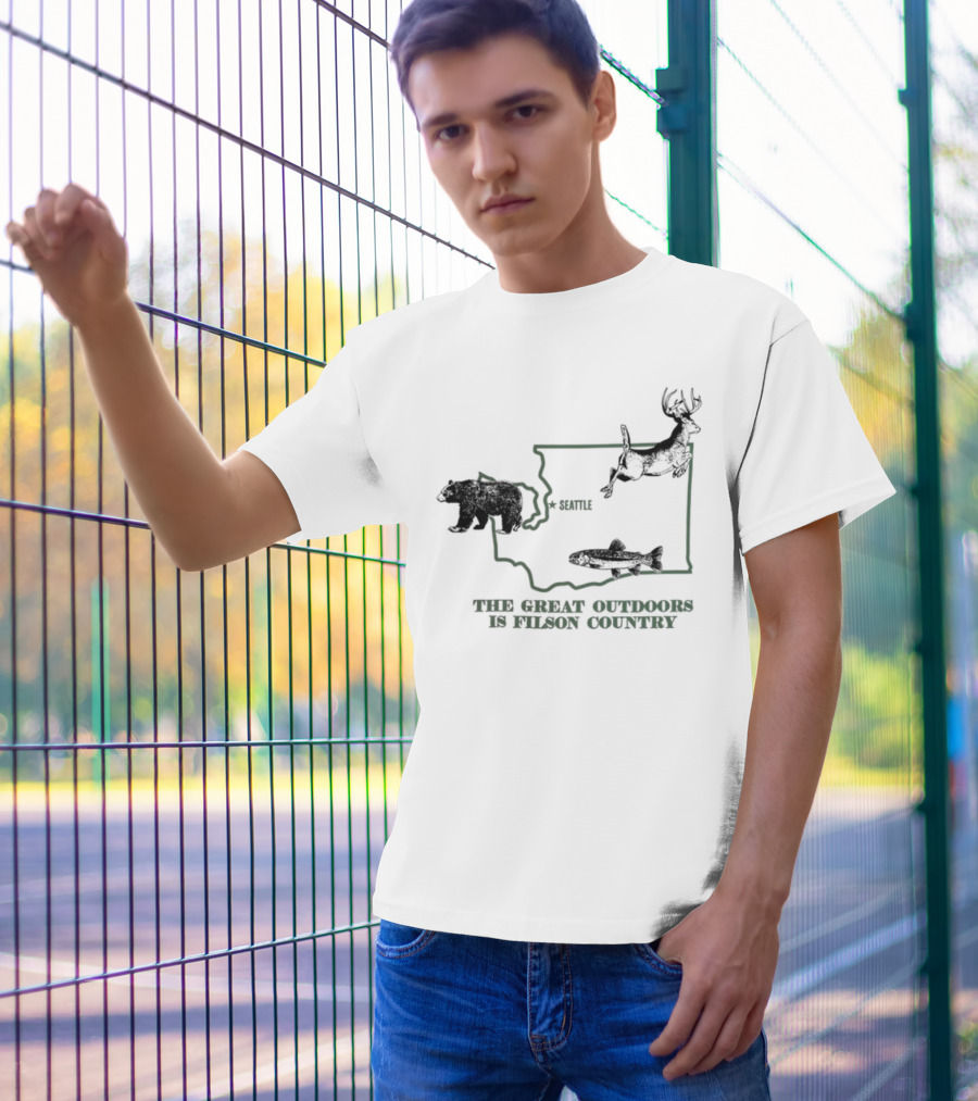 Explore Washington State Wildlife The Great Outdoors Is Filson Country T-Shirt