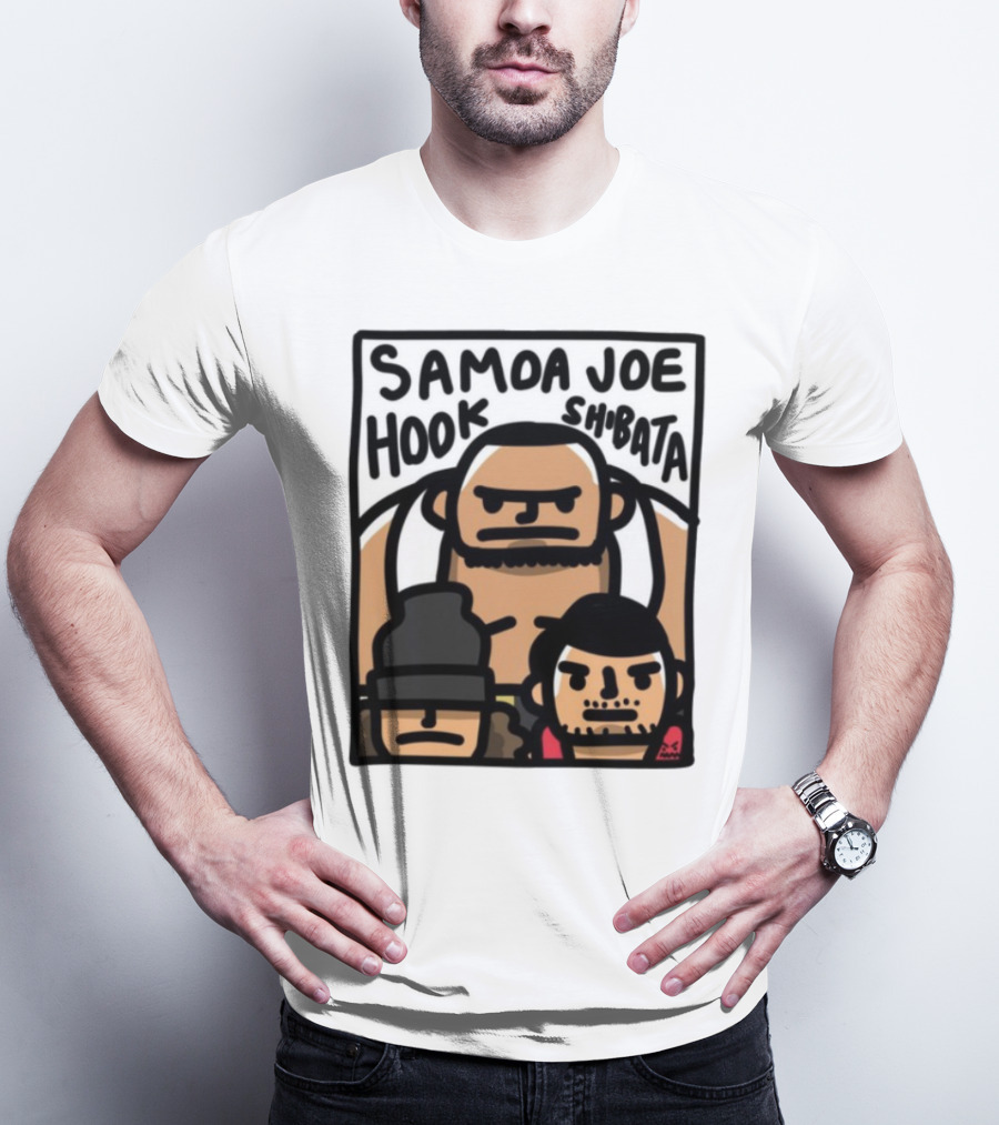 Samoa Joe Hook Shibata Cartoon Characters T-Shirt