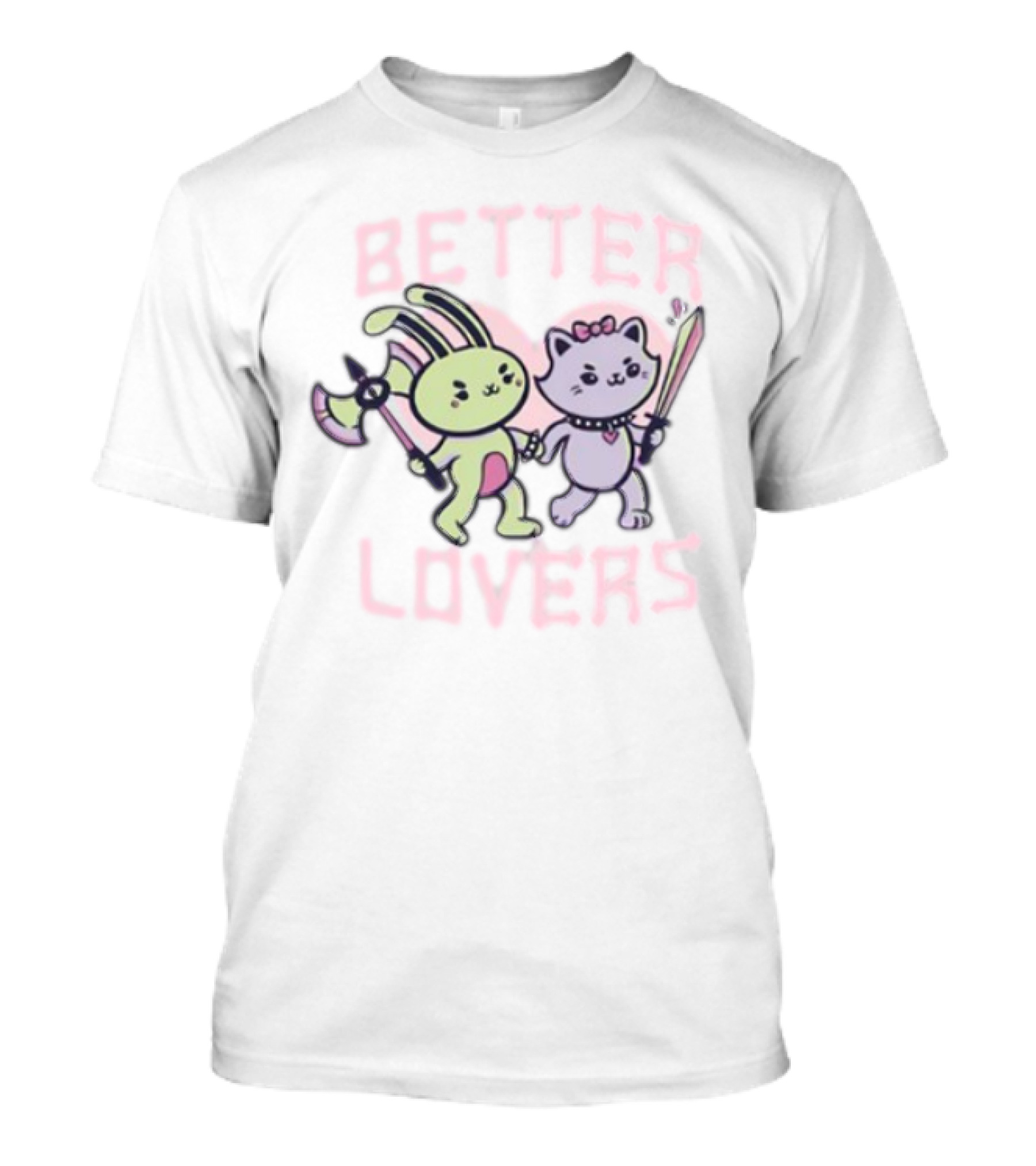BETTER LOVERS Bunny And Cat With Weapons T-Shirt