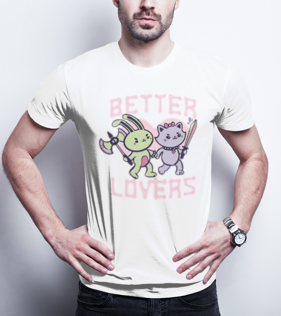 BETTER LOVERS Bunny And Cat With Weapons T-Shirt